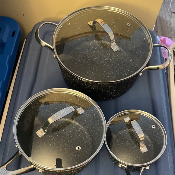 the rock | Kitchen | Nonstick Black Cookware Set With Lids | Poshmark